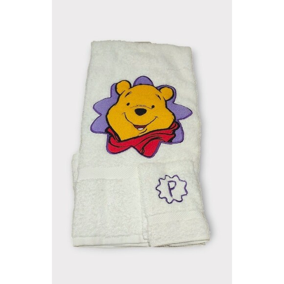 Bath | Vintage Winnie The Pooh Embroidered Bath Towel Wash Cloth 9s New ...